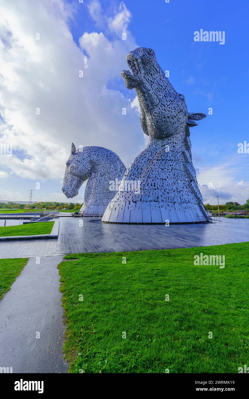 Falkirk, UK - October 07, 2022: Scene of the Helix and the Kelpies ...
