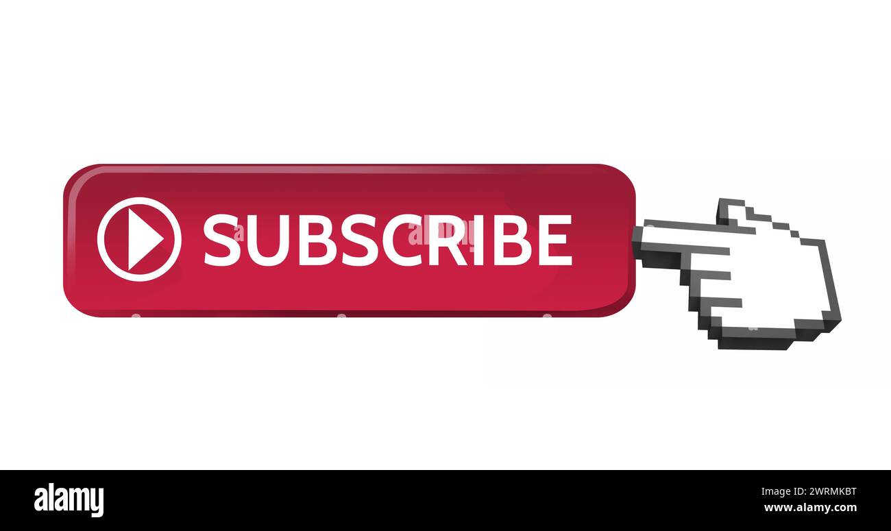 4K digital image features a pink subscription button with a moving hand ...
