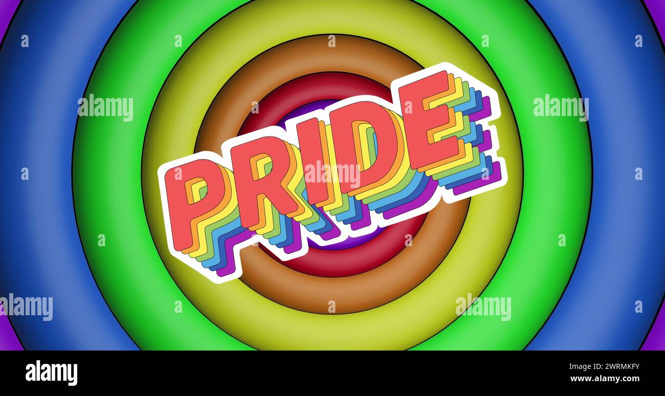 Animation rainbow circles lgbtq text hi-res stock photography and ...