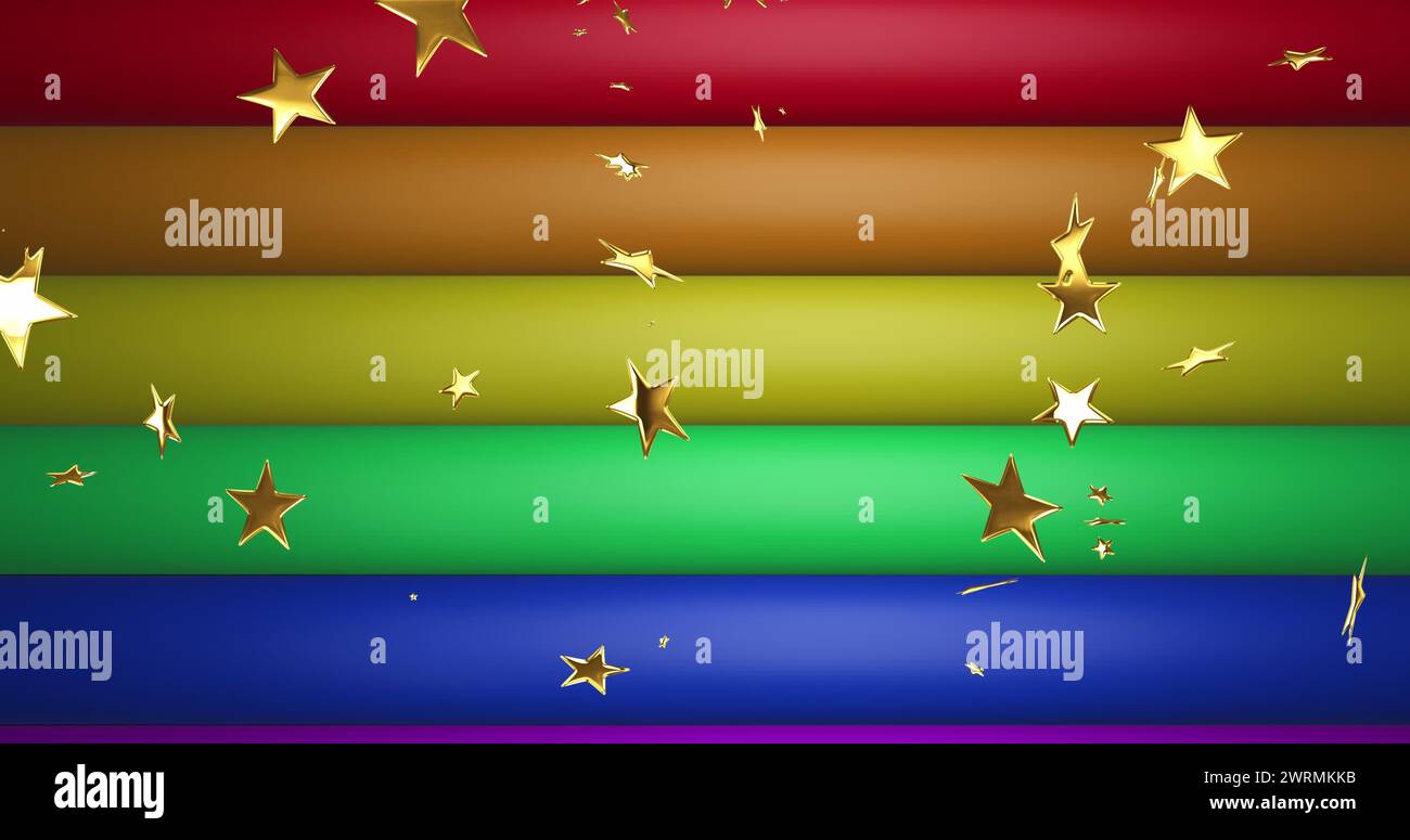 Animation stars over rainbow on hi-res stock photography and images - Alamy