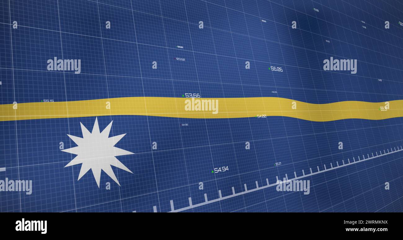 Image of data processing over flag of nauru. flags of the world and ...