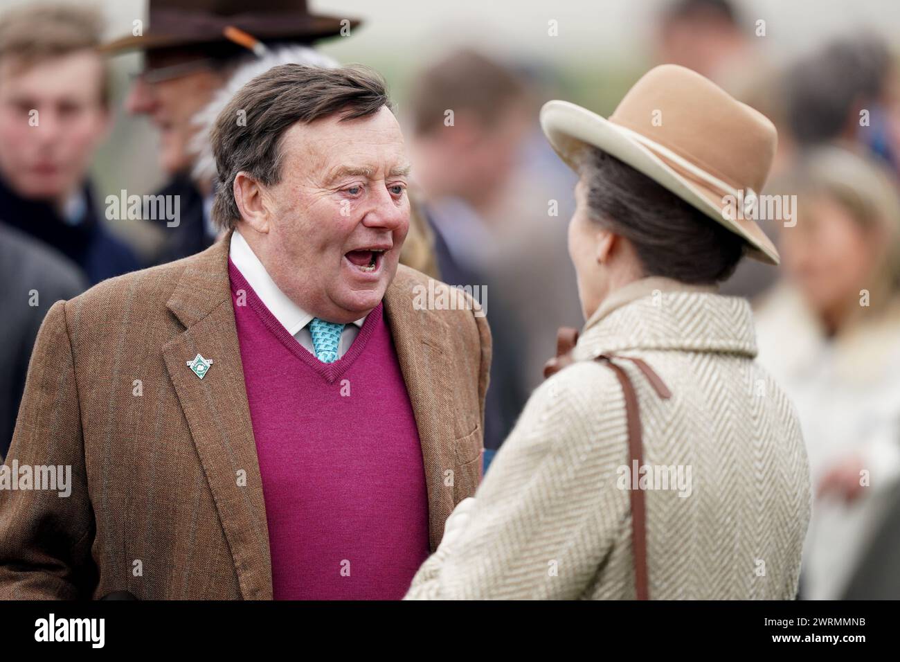 Nicky Henderson speaking with the Princess Royal on day two of the 2024 ...