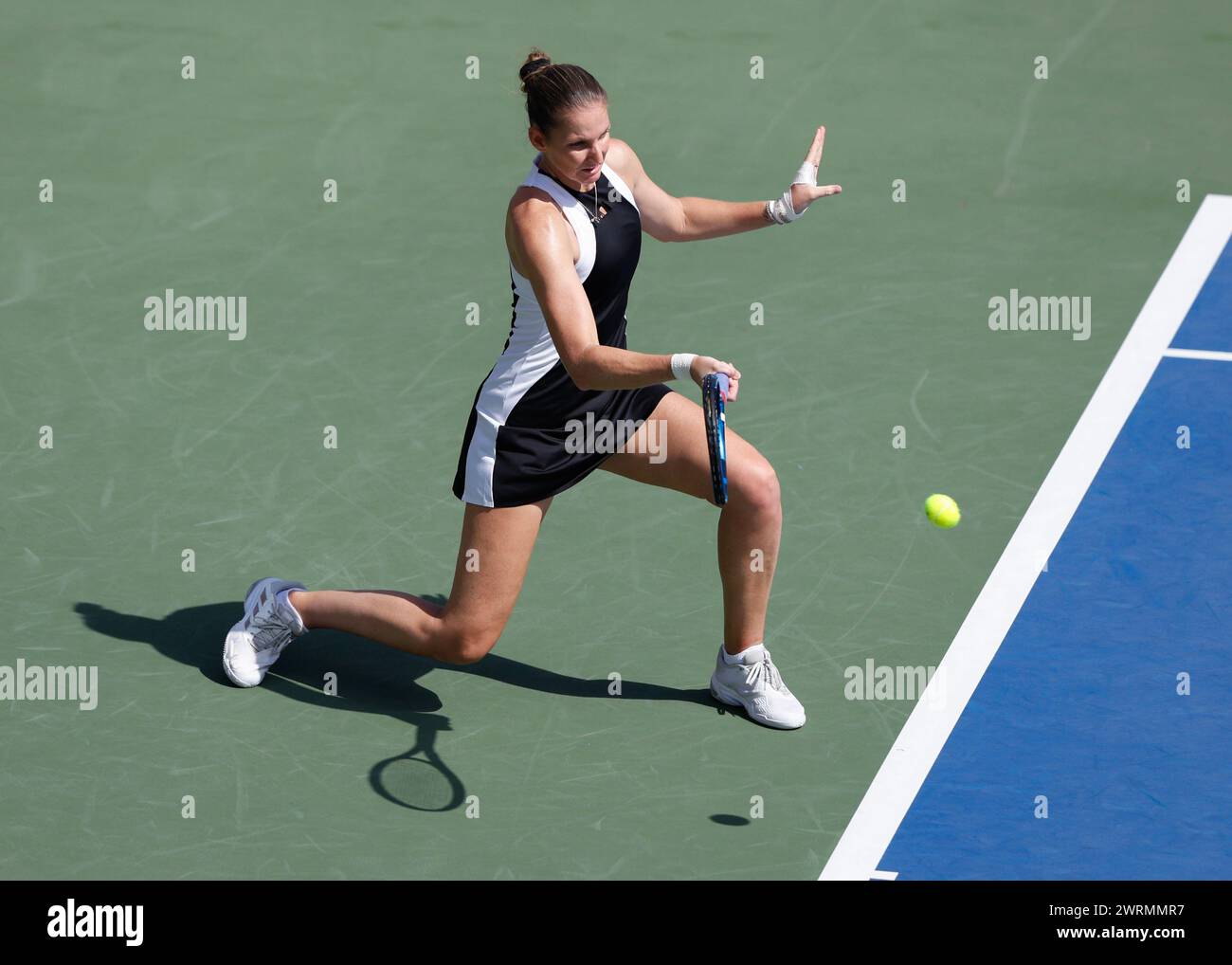 Karolina Pliskova (CZE) in action at the 2024 Dubai Duty Free Tennis ...