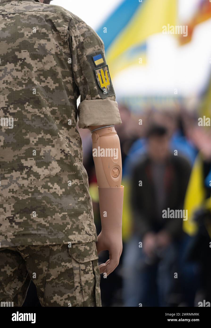 Ukrainian veteran soldier. War in Ukraine. Military soldier. Support ...