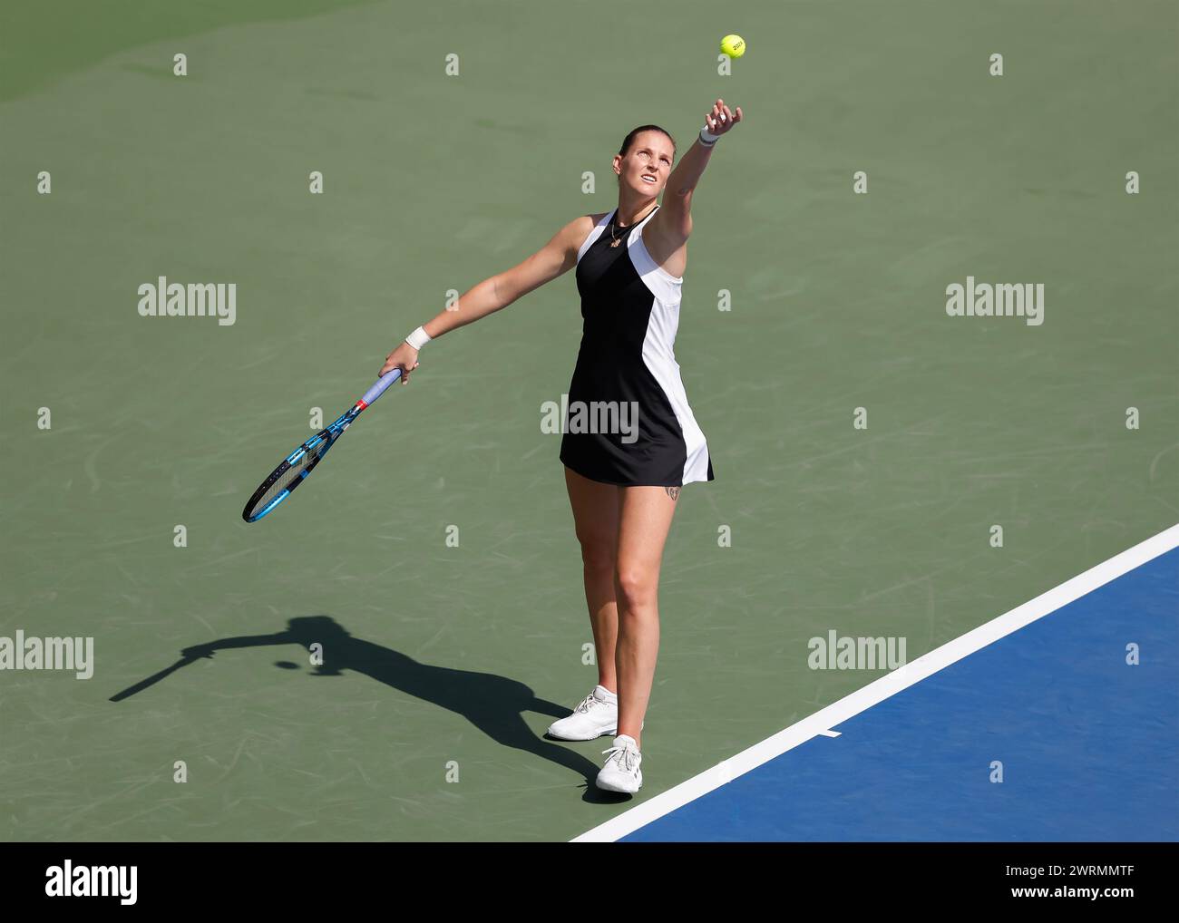 Karolina Pliskova (CZE) in action at the 2024 Dubai Duty Free Tennis ...