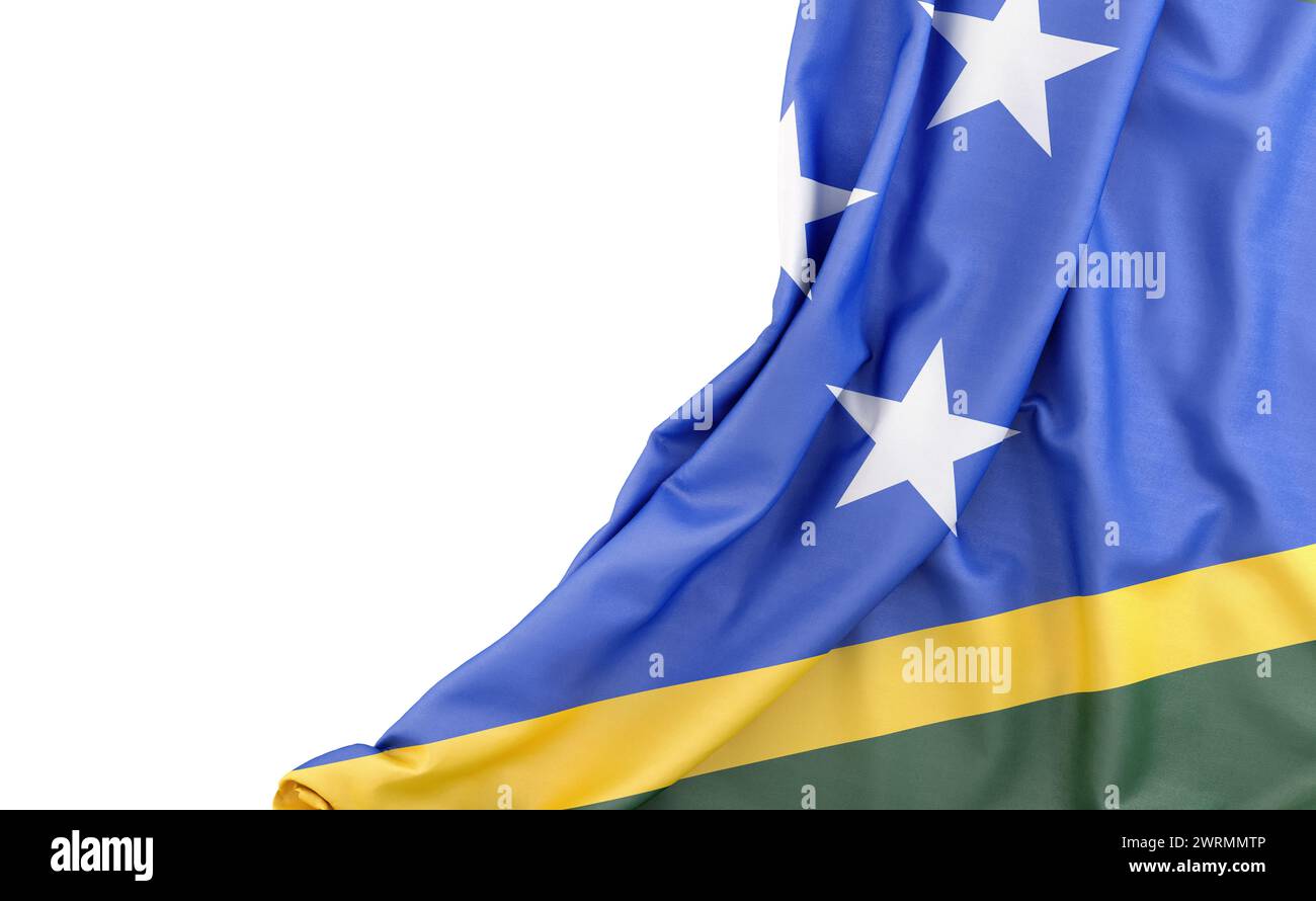 Flag of Solomon Islands with empty space on the left. Isolated. 3D Rendering Stock Photo - Alamy