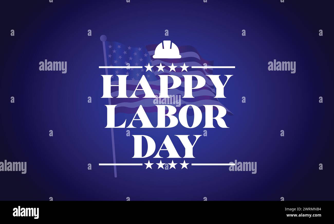 Happy Labour day stylish text with usa flag design Stock Vector Image ...