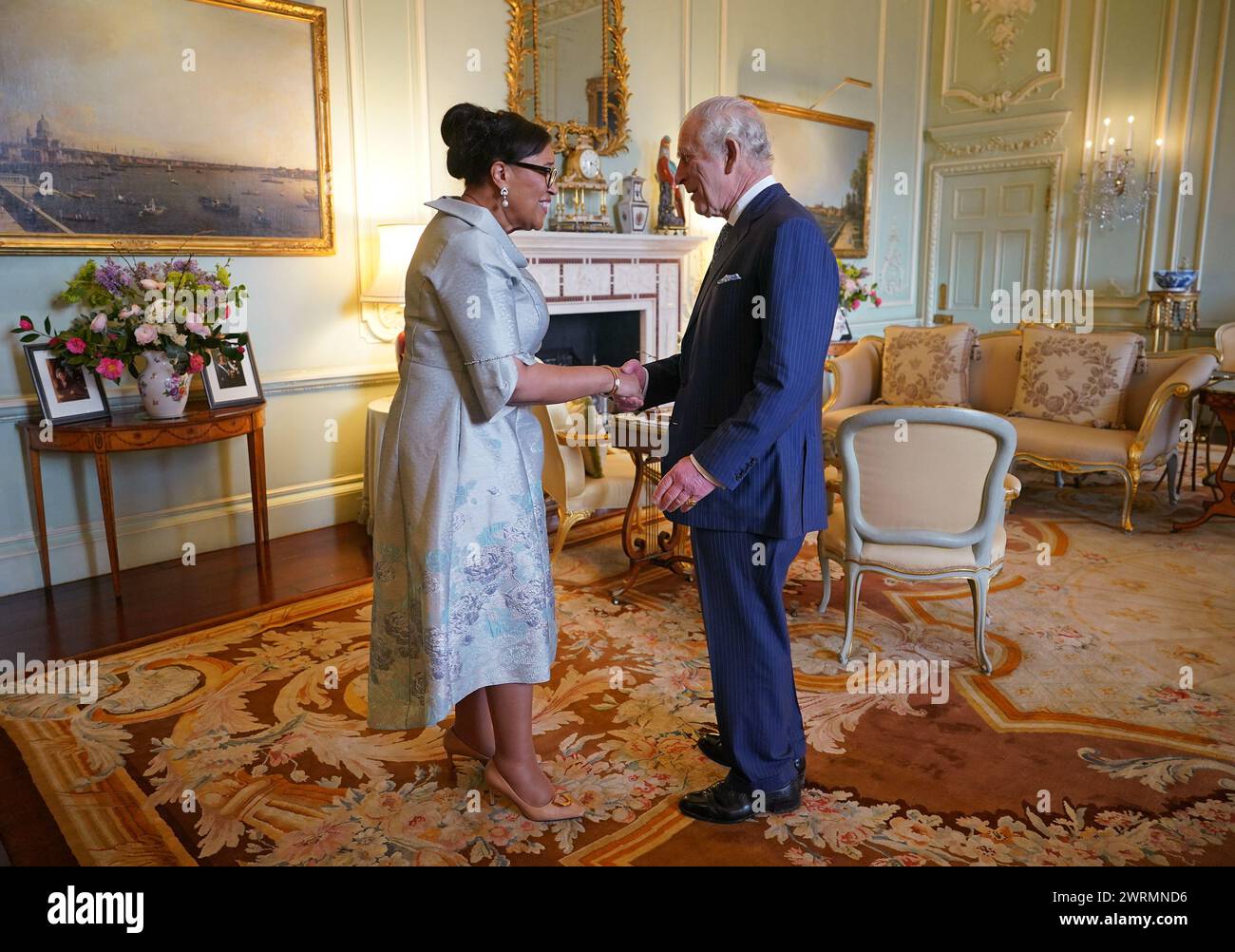 King Charles III during an audience with Commonwealth Secretary General ...