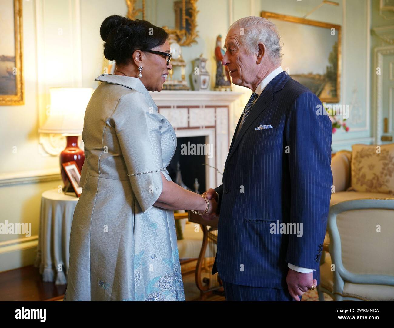 King Charles III during an audience with Commonwealth Secretary General ...