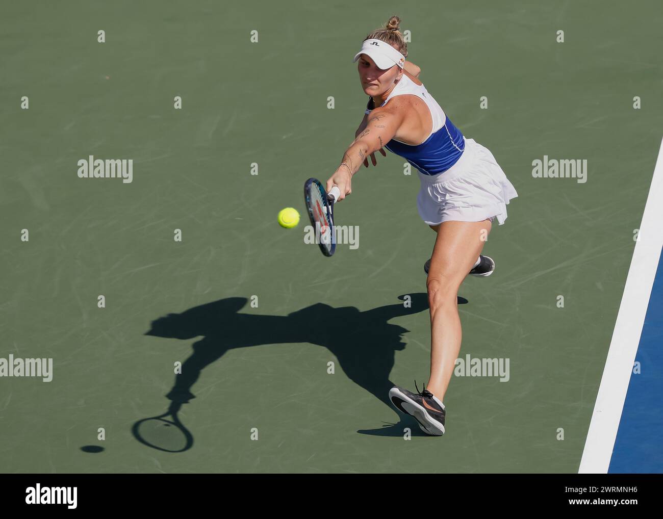 Marketa Vondrousova (CZE) being aced on the baseline at the 2024 Dubai ...