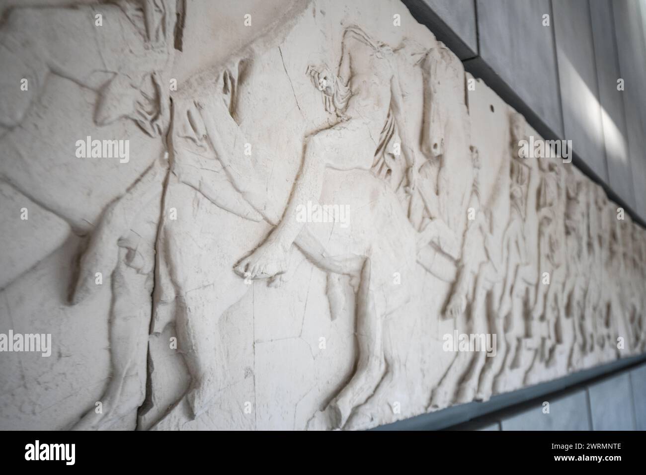 Acropolis Museum: Horsemen relief carving, from the Parthenon Frieze ...