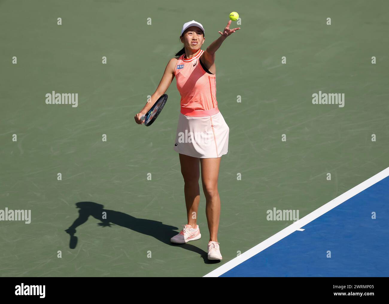 Shuai Zhang (CHN) in action at the 2024 Dubai Duty Free Tennis ...