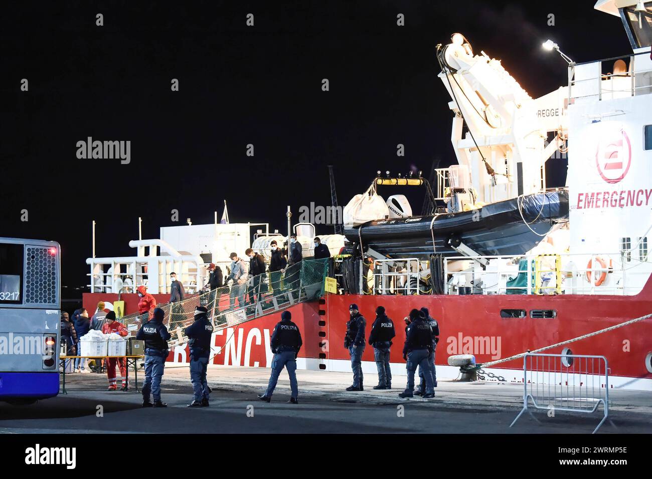 The 52 rescued people get off the Emergency ship as Red Cross waits to ...