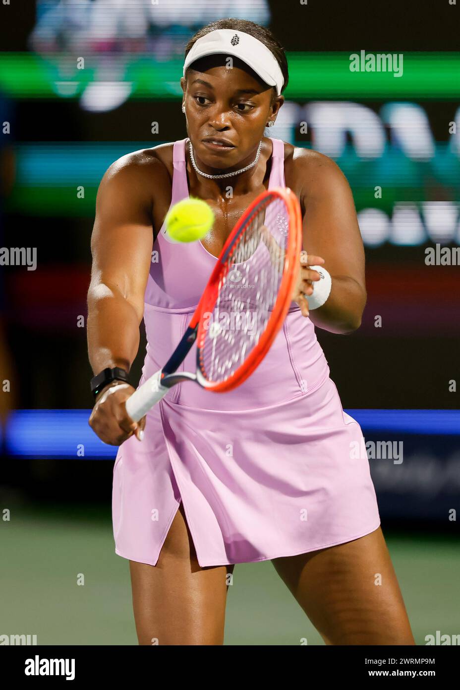 Sloane Stephens (USA) in action at the 2024 Dubai Duty Free Tennis ...