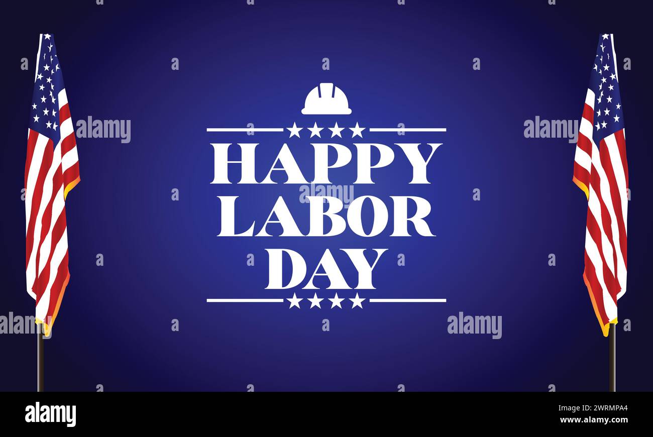 Happy Labour day stylish text with usa flag design Stock Vector Image ...