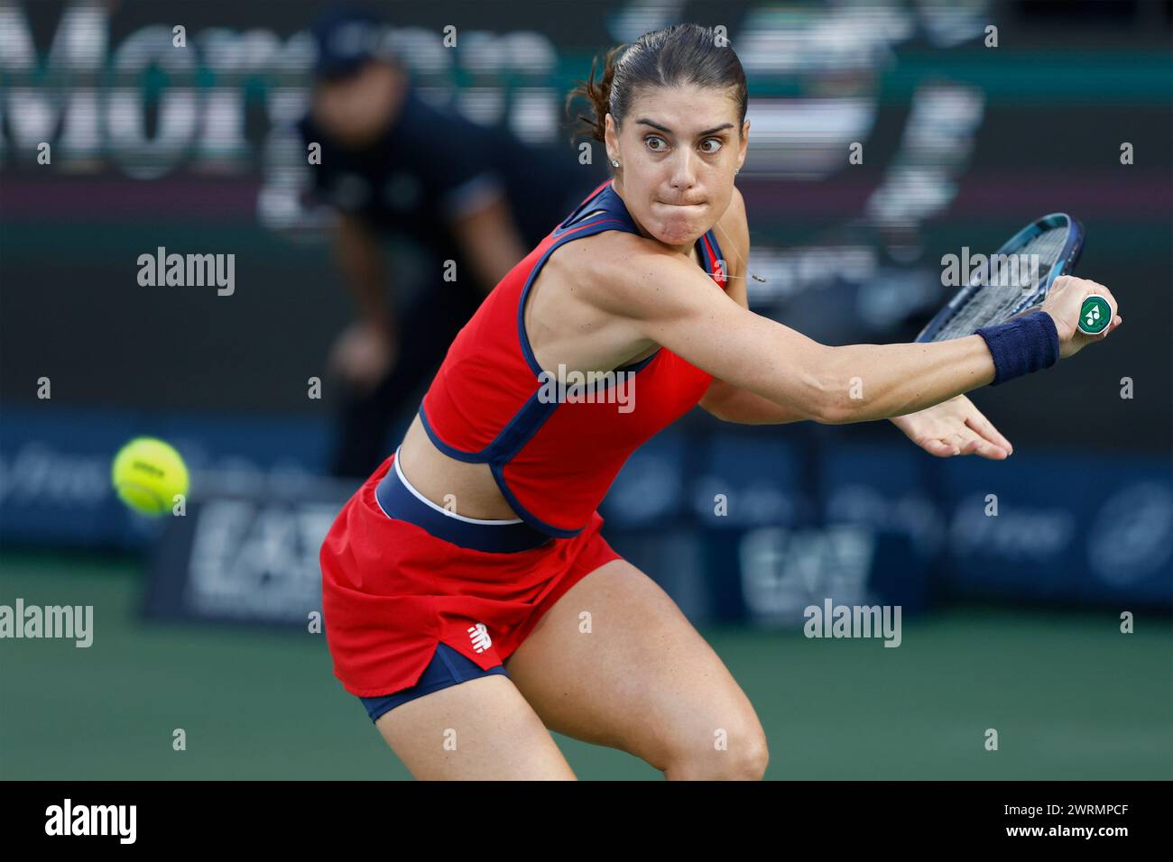 Sorana Cirstea (ROU) in action at the 2024 Dubai Duty Free Tennis ...