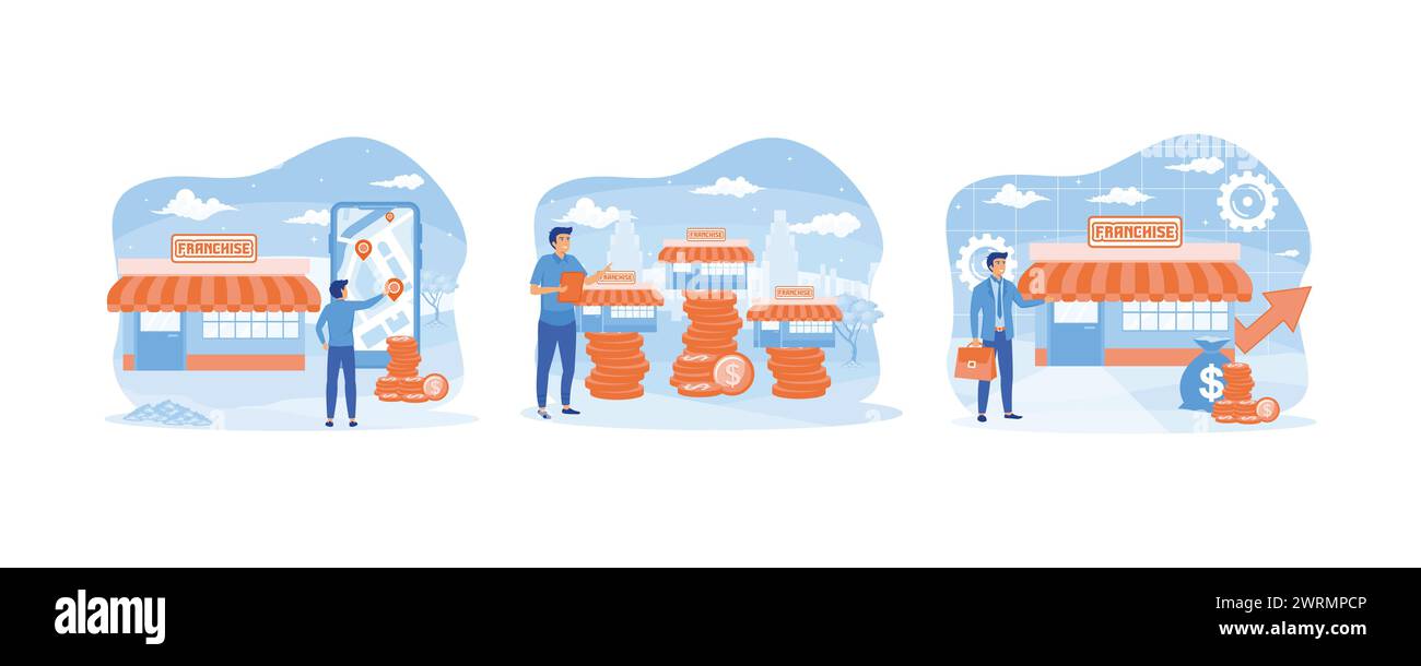 Franchising business branch expansion. Small enterprise, retail store ...