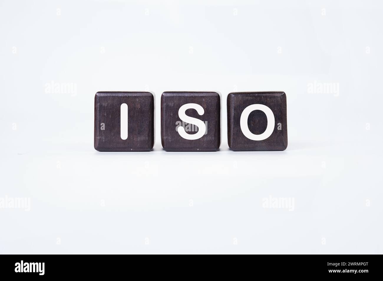 text ISO on cubes on a white background Stock Photo - Alamy