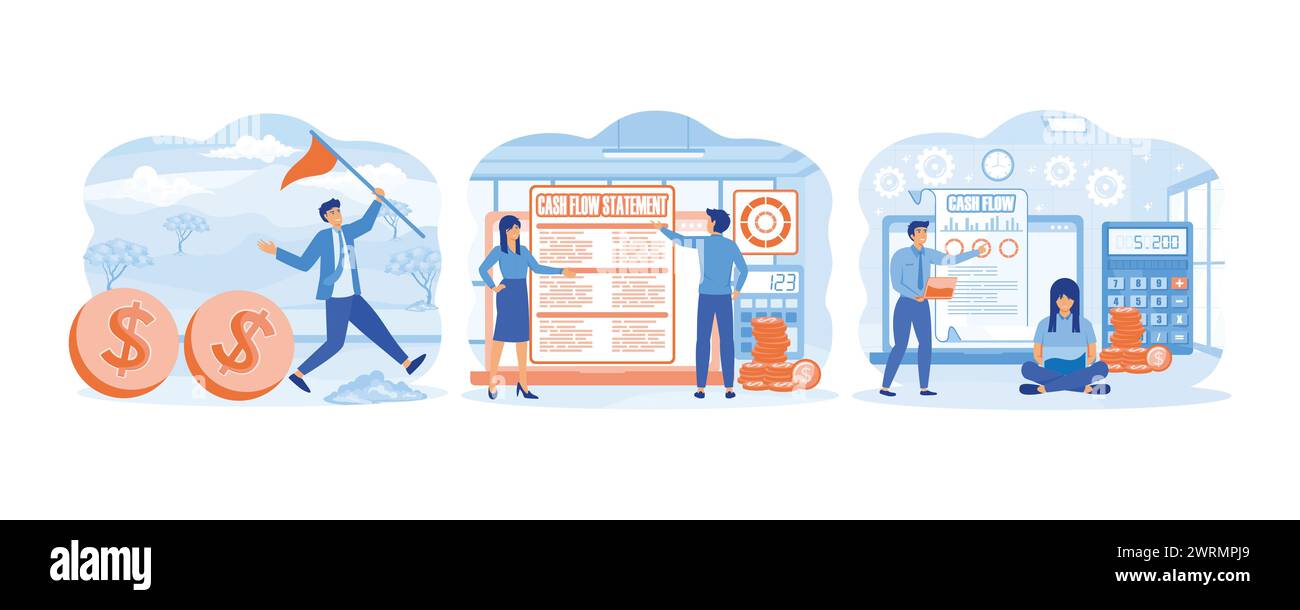 Control flow of money Dollar coins. Cash flow statement. Business ...