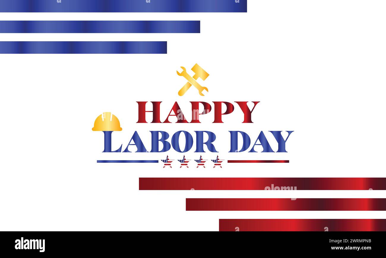 Happy Labour day stylish text with usa flag design Stock Vector Image ...