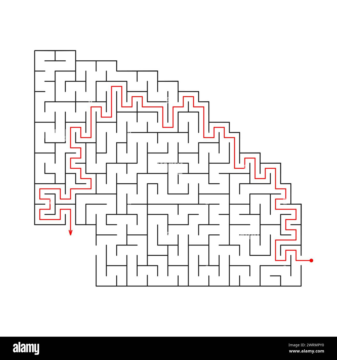 Vector illustration. Template for an educational logical game labyrinth ...