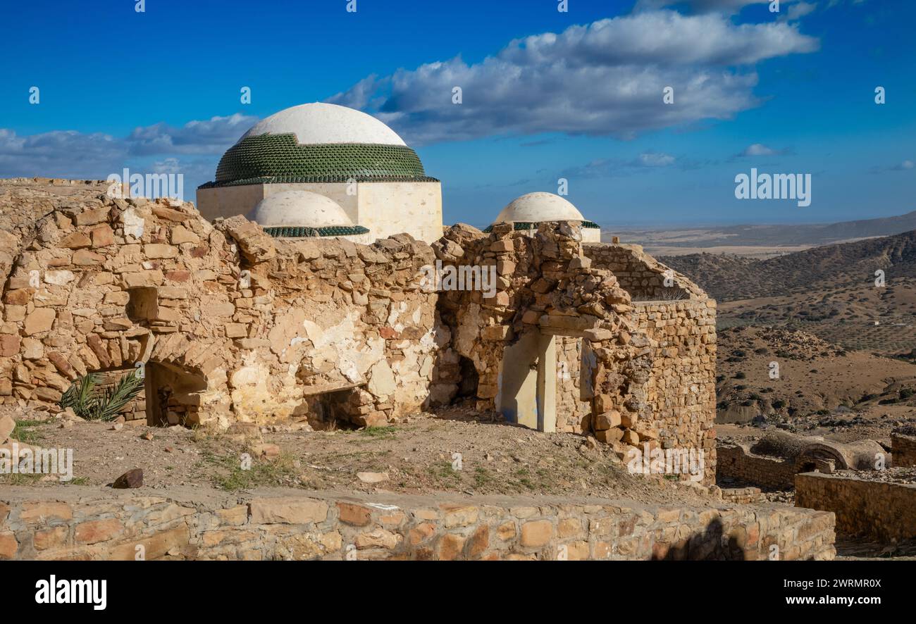 The preserved mosque in the abandoned hilltop Berber village called ...