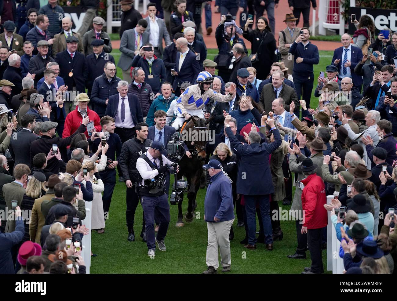 Rachael Blackmore aboard Captain Guinness after winning the Betway ...