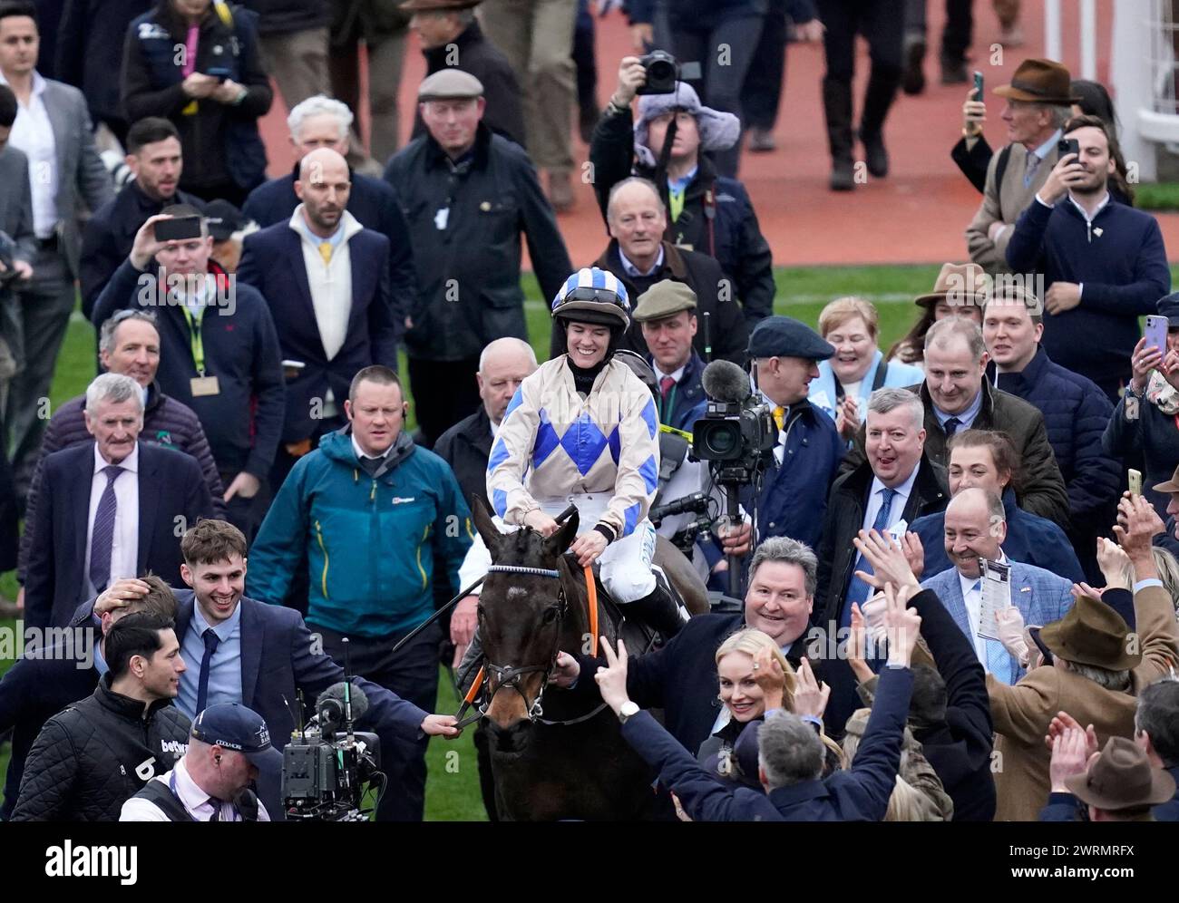 Rachael Blackmore aboard Captain Guinness after winning the Betway ...