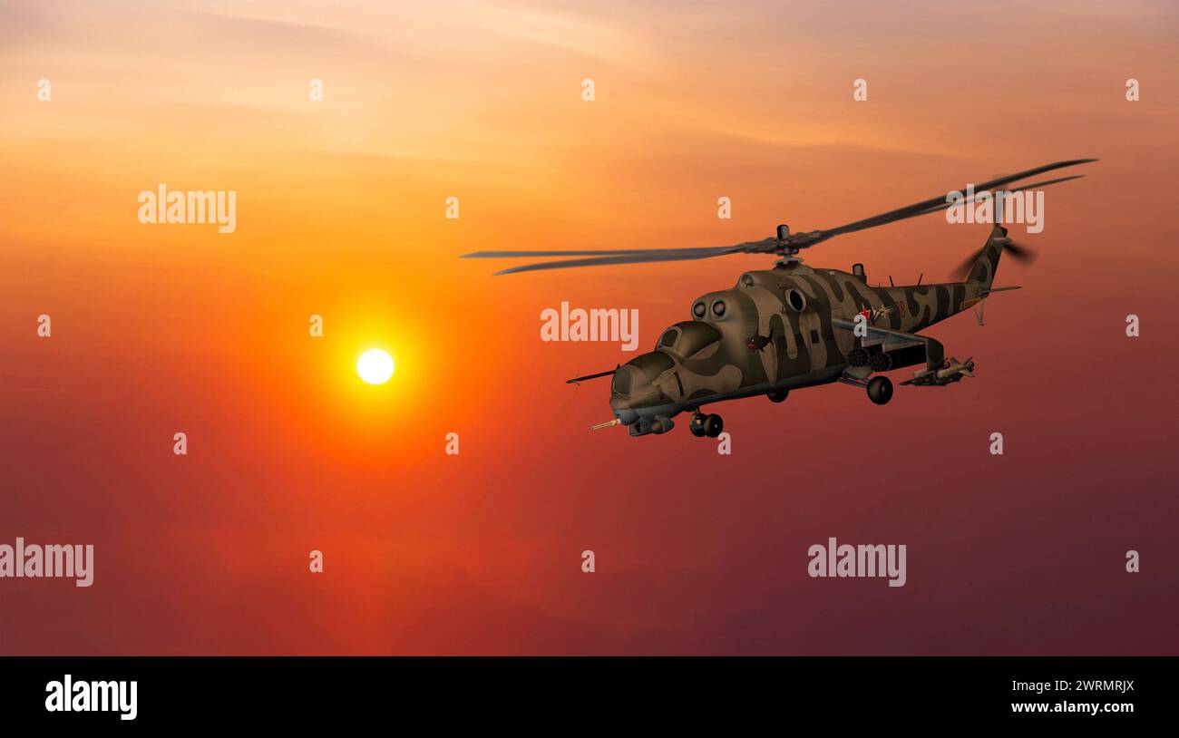 Russian Mi-24 helicopter Stock Photo - Alamy