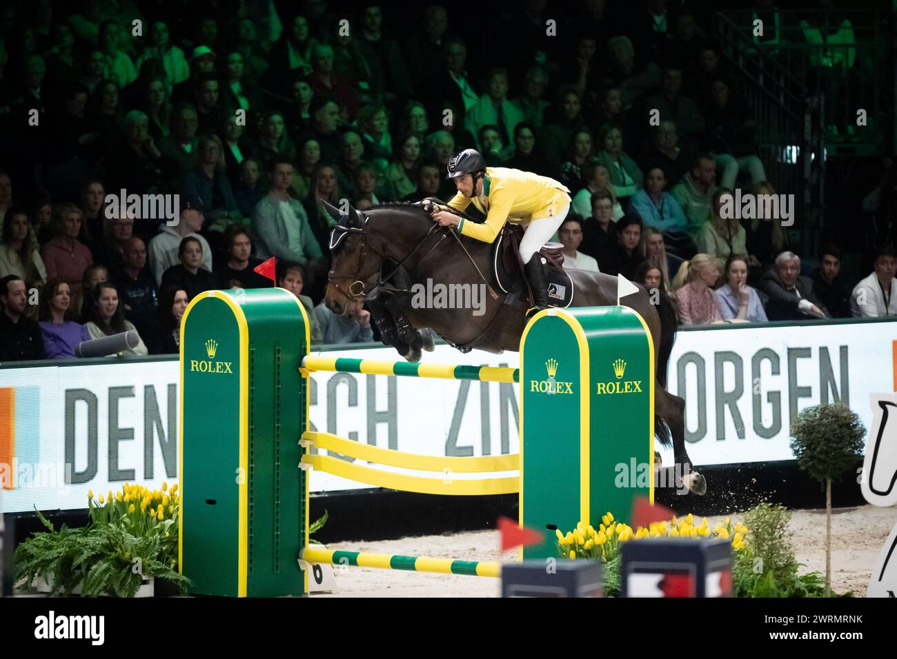DenBosch, Netherlands - March 9, 2024. Yuri Mansur of Brazil riding ...