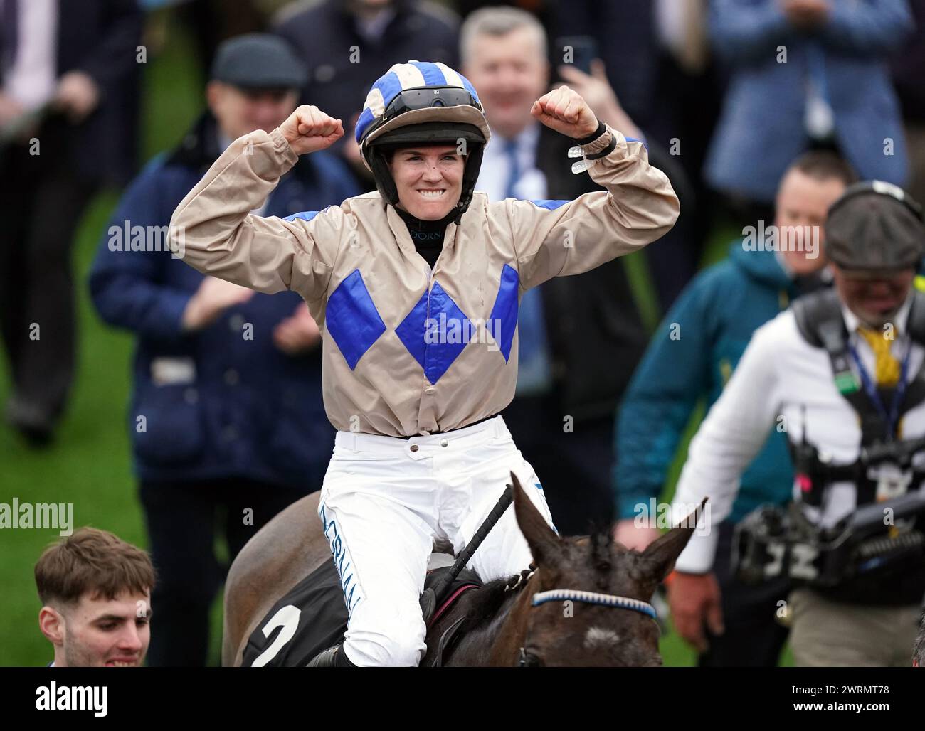 Rachael Blackmore aboard Captain Guinness after winning the Betway ...