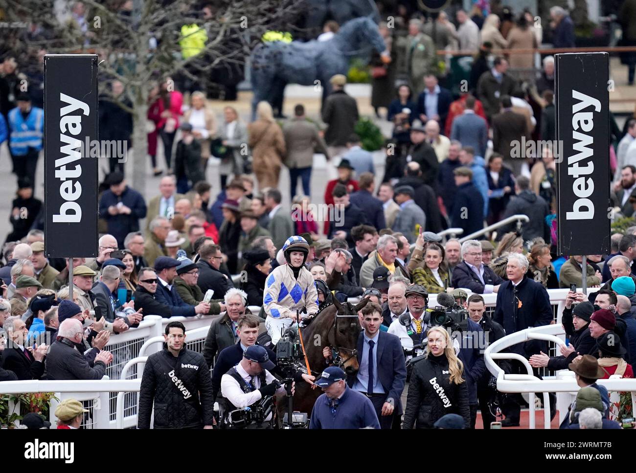 Rachael Blackmore aboard Captain Guinness after winning the Betway ...