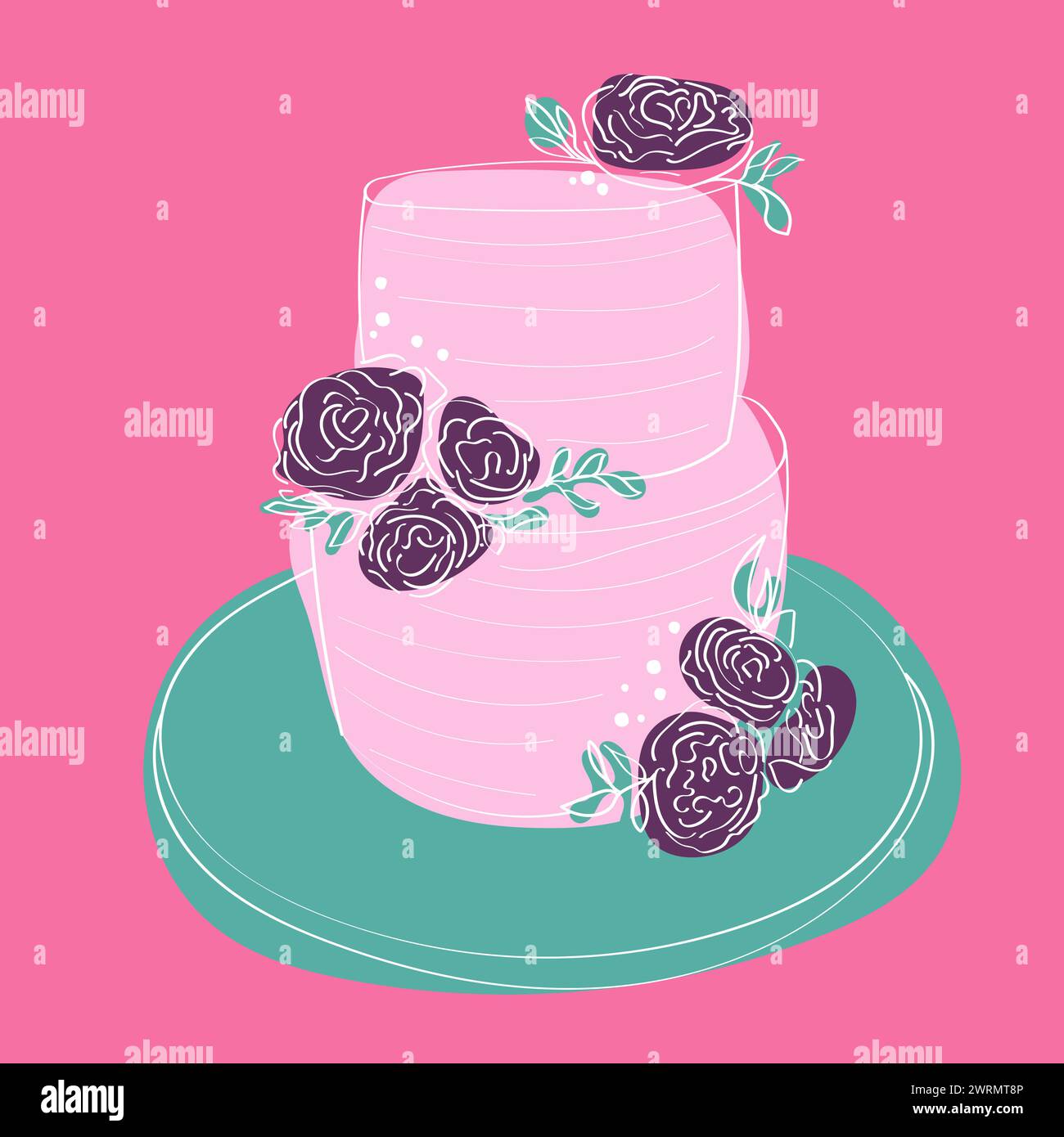 Hand decorating cake Stock Vector Images - Alamy