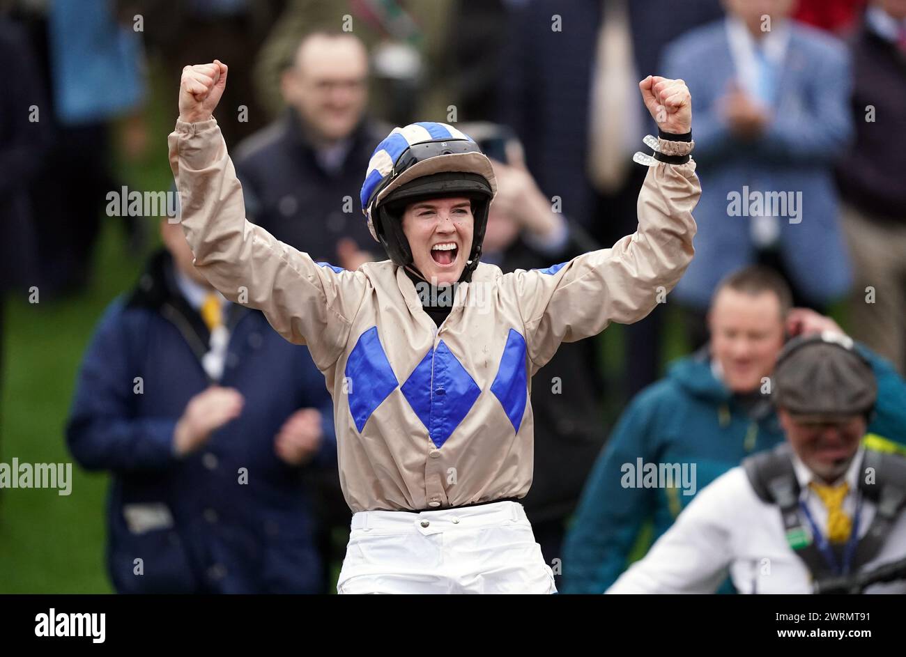 Rachael Blackmore aboard Captain Guinness after winning the Betway ...