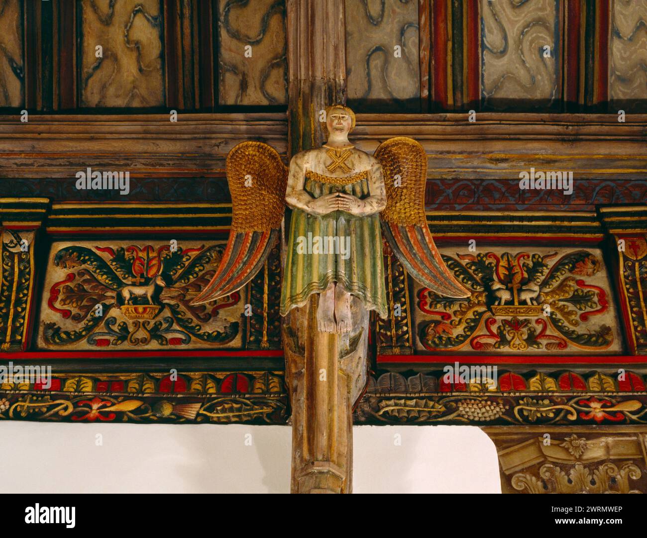 Wooden church roof angels hi-res stock photography and images - Alamy