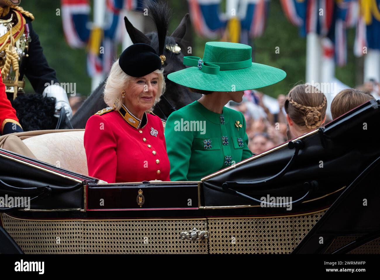 Queen Camilla at Trooping the Colour in The Mall, London, UK. With ...