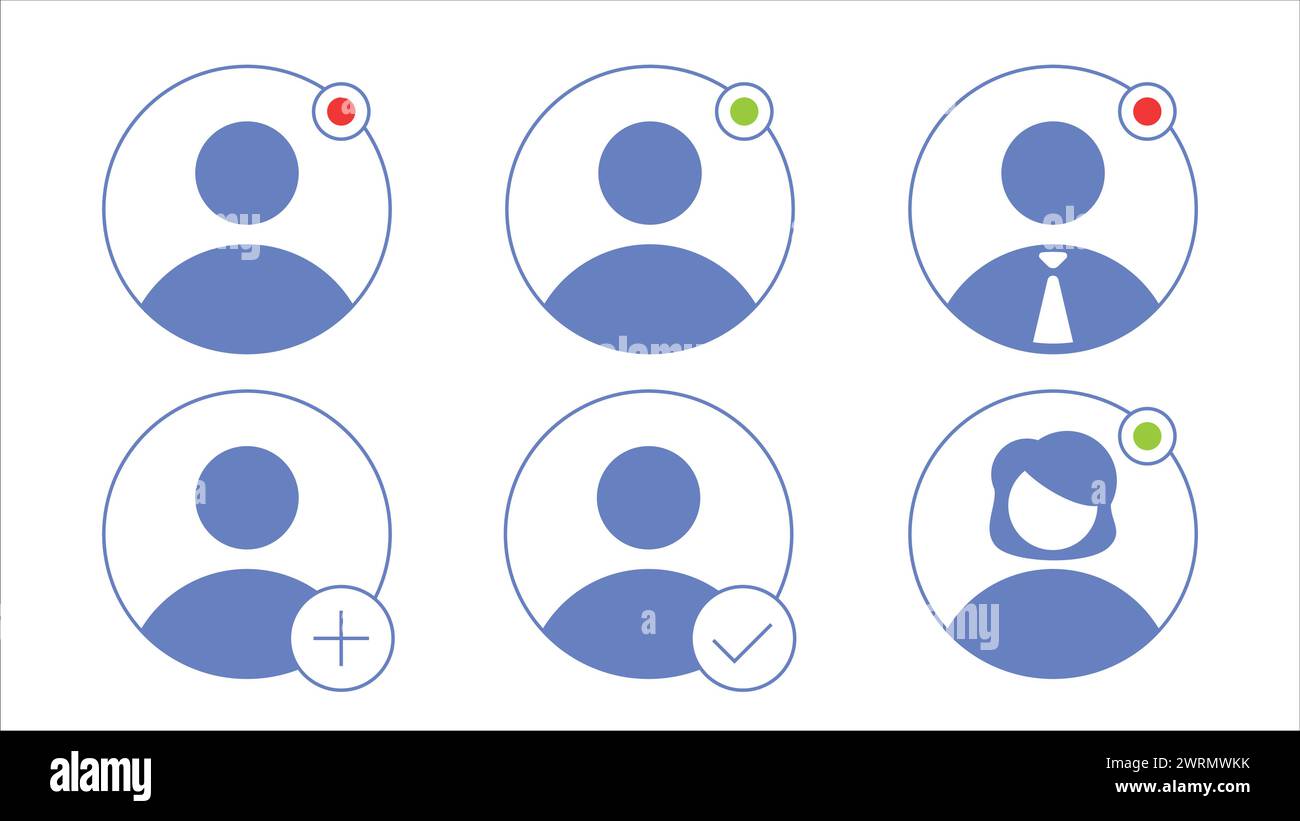 Set of different user profile avatar icon. social media user profile ...