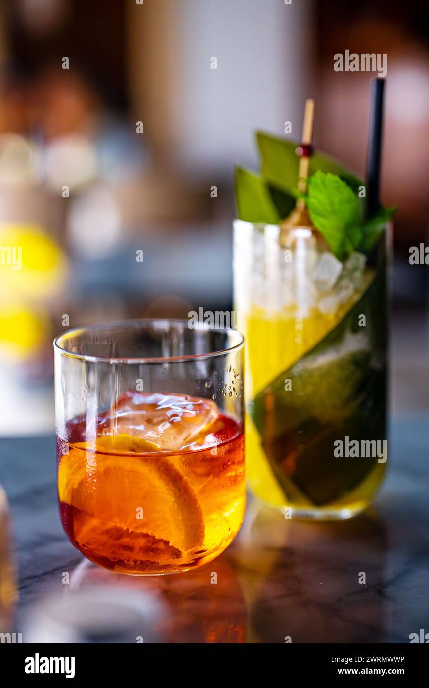 Cocktail mango juice ice cubes hi-res stock photography and images - Alamy