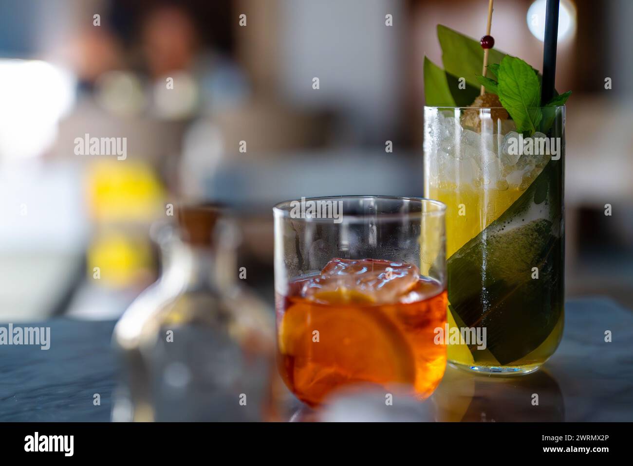 Cocktail mango juice ice cubes hi-res stock photography and images - Alamy