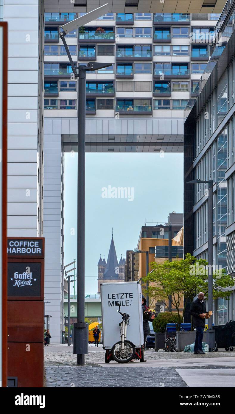Fragmental view on the famous Crane Houses in Cologne, Germany Stock ...