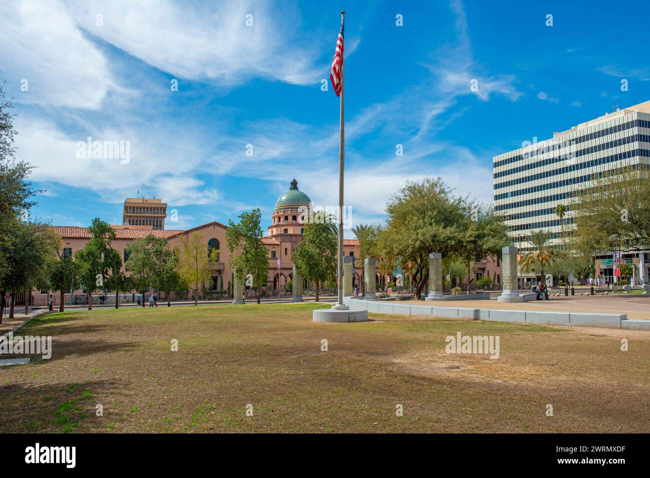 The Old County Courthouse Spanish architecture and mosaic domed in ...