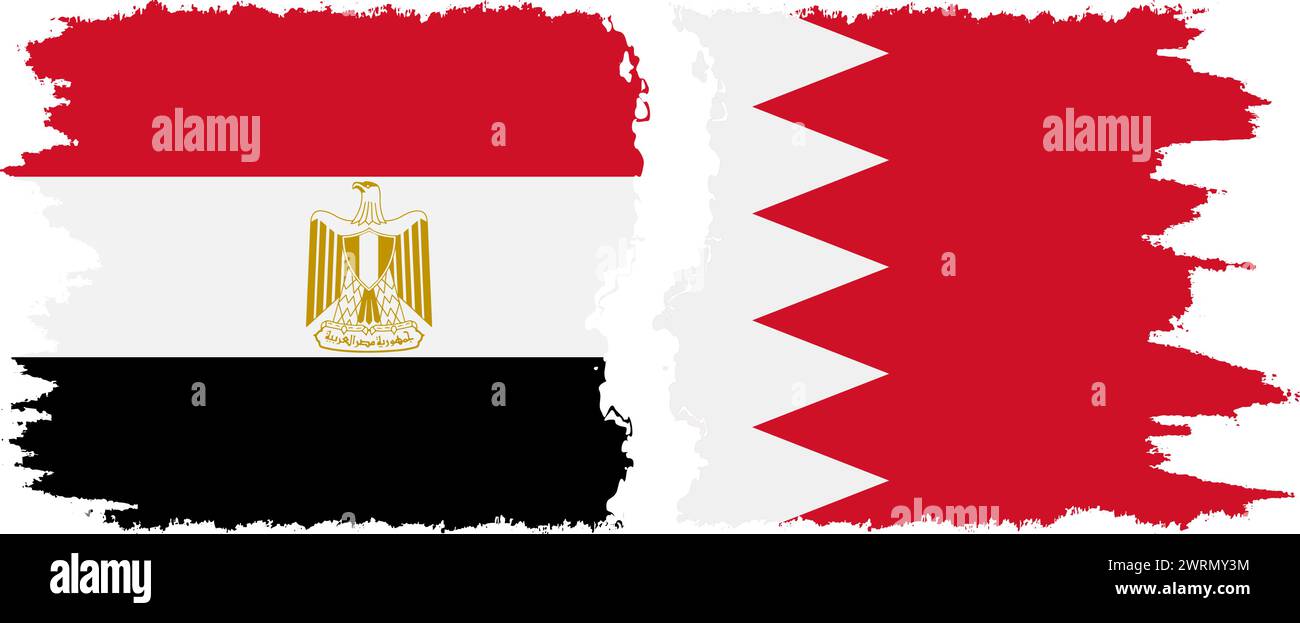 Bahrain and Egypt grunge flags connection, vector Stock Vector Image ...