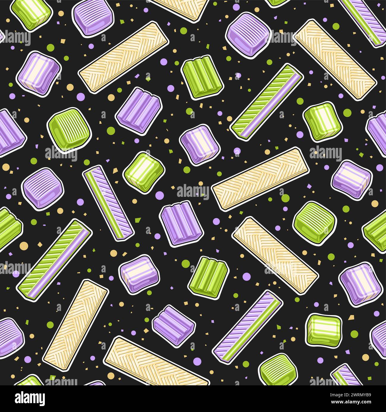 Vector Bubble Gum seamless pattern, decorative repeat background with ...