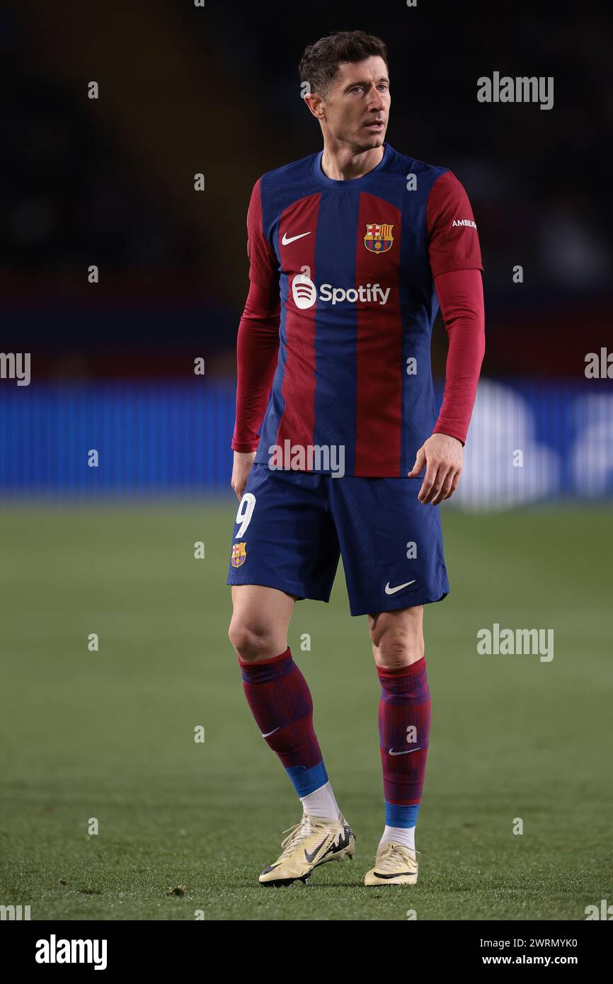 Barcelona, Spain. 12th Mar, 2024. Robert Lewandowski of FC Barcelona ...