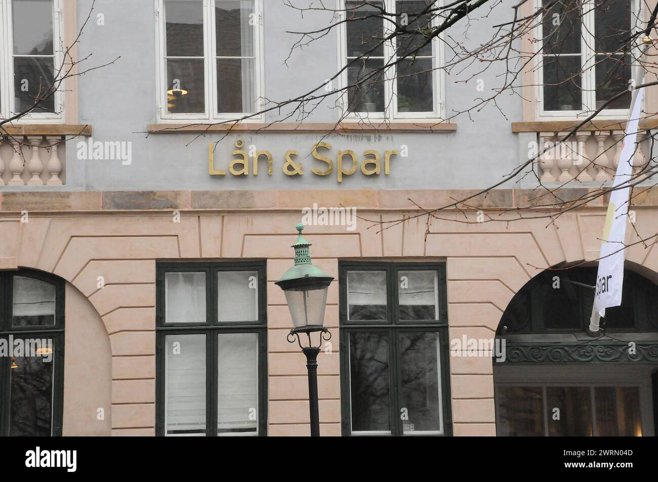 Copenhagen, Denmark /13 March 2024/Laan & spar bank building in danish ...