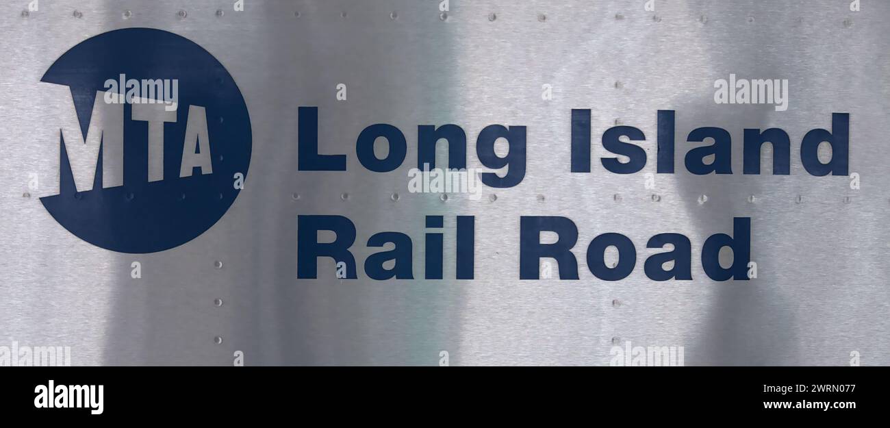 Jamaica, New York - July 4 2023: MTA Long Island Rail Road sign on the ...