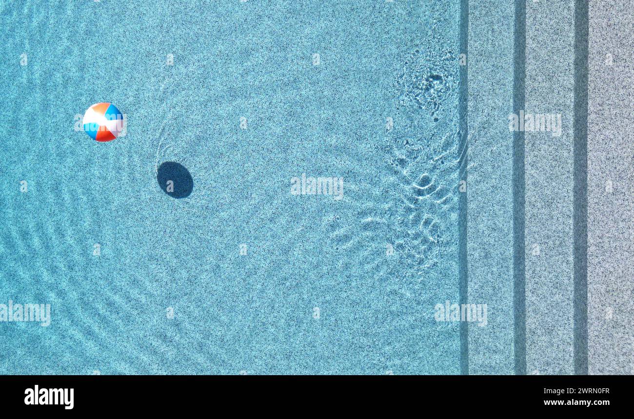 beach ball in a pool (water, minimalist, summer swimming pool party ...