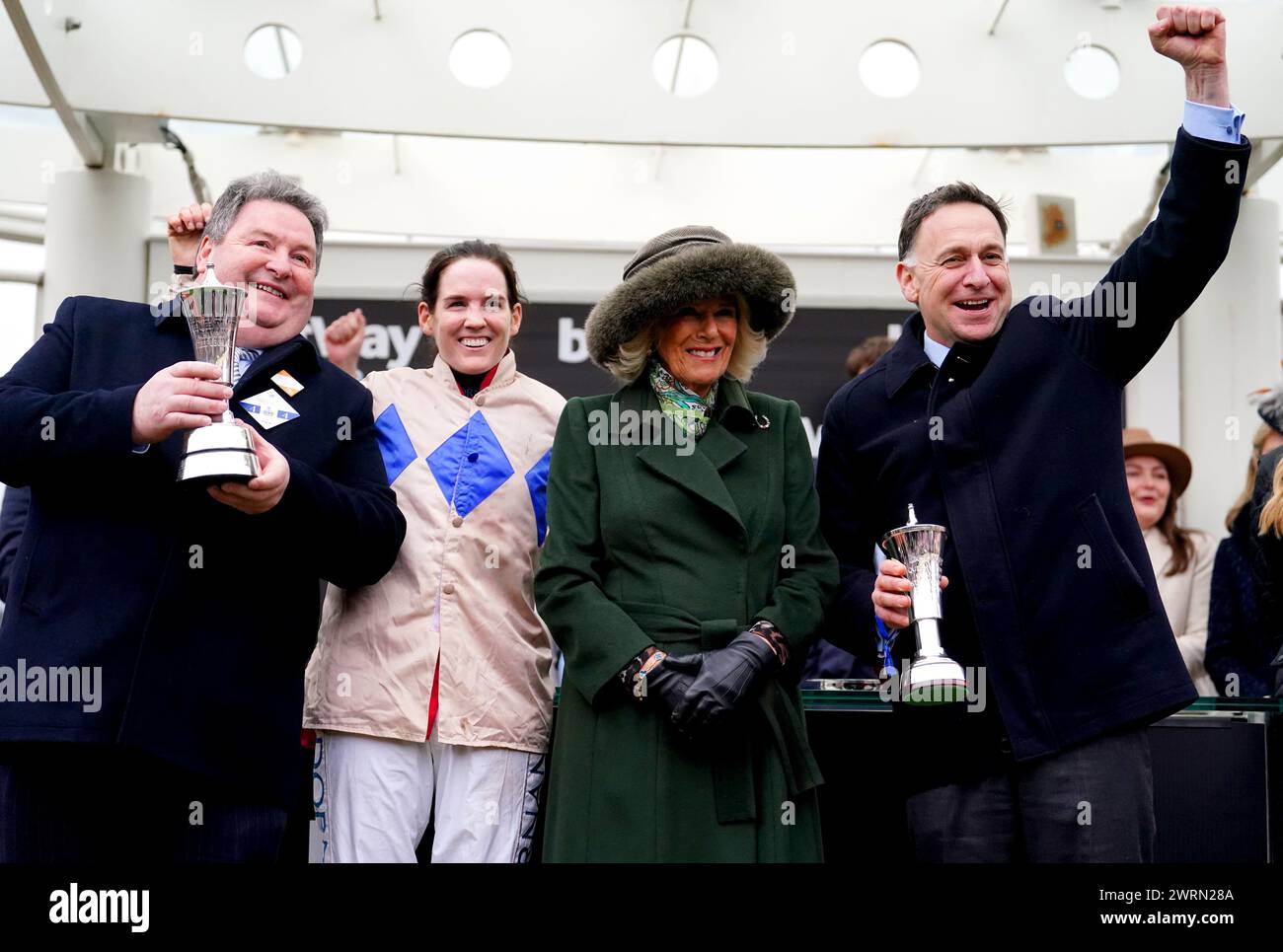 Owner Declan Landy, jockey Rachael Blackmore and trainer Henry De ...