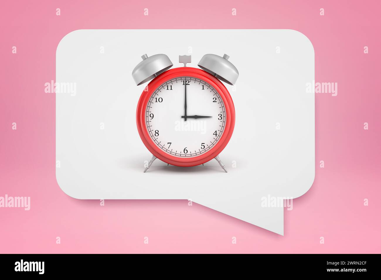Alarm Clock in Speech Bubble Stock Photo - Alamy
