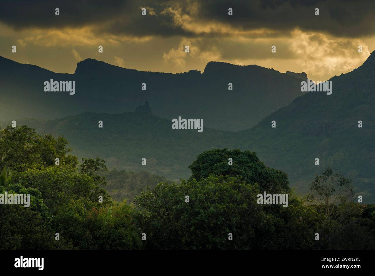 View of Pieter Both and Long Mountain, Nouvelle Decouverte, Mauritius ...